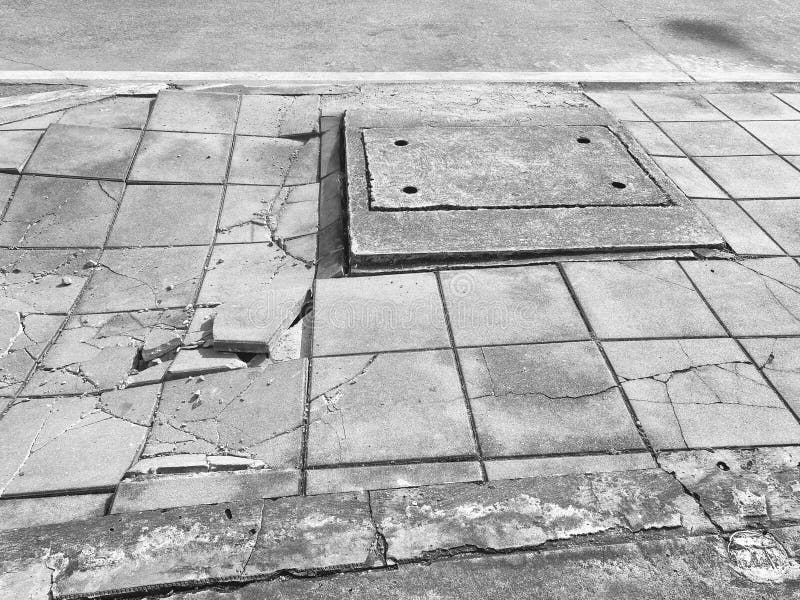 Broken Slabs Footpath in the City Stock Photo - Image of walk, grid ...