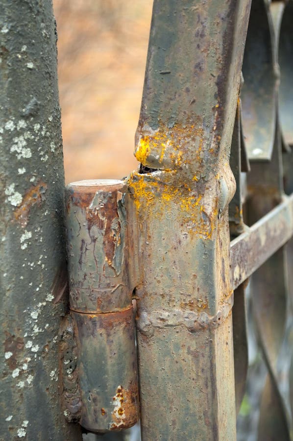 Broken, Slightly Rusty Iron Gate Stock Photo - Image of paint, metal ...