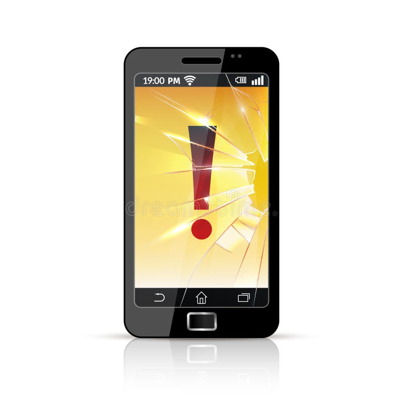 Broken Smart Phone Flat Icon Stock Vector - Illustration of bang ...