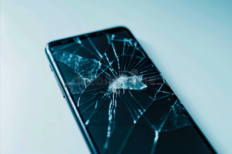 A Broken Smartphone with a Cracked Screen Stock Image - Image of ...