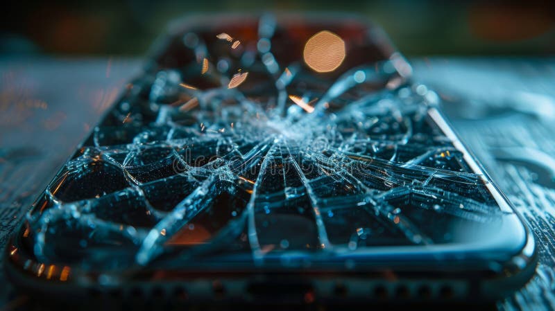 Broken Smartphone with Cracked Screen. Stock Image - Image of display ...