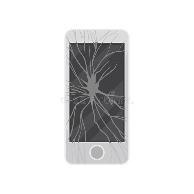 Smartphone with Damaged Screen, Crashed Mobile Phone Icon Stock Vector ...