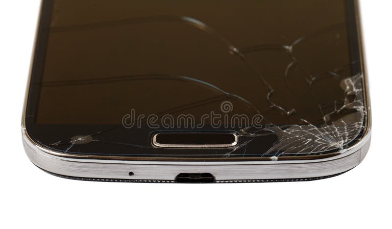 Broken smartphone display stock photo. Image of accident - 97237836