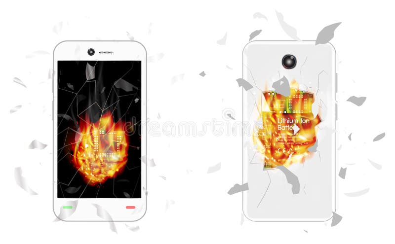 Burning cellphone stock illustration. Illustration of abstract - 22738805