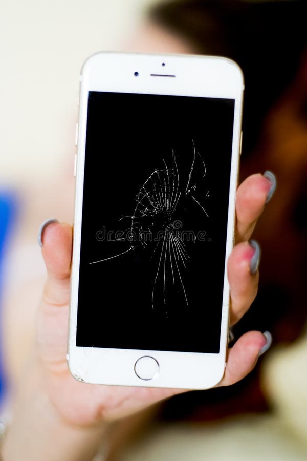 Broken Smartphone stock image. Image of cracks, damaged - 96270341