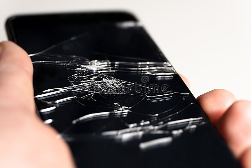 Broken Smartphone Glass. Phone Repair Stock Photo - Image of concept ...