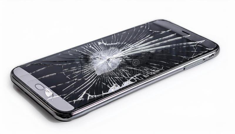 Broken Smartphone Screen Cracked Glass Mobile Phone Damage Technology ...