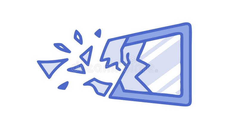 Broken Smartphone Screen, Mobile Device Damage, Vector Design ...