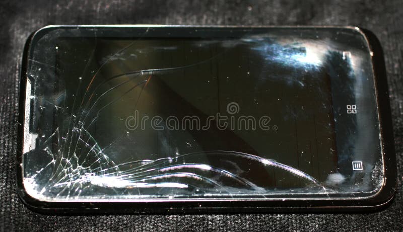 Broken Smartphone Screen. Phone Screen Broken in Cracks. Stock Image ...