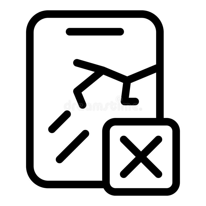 Broken Smartphone Screen Showing Cross Sign for Repair Concept Stock ...