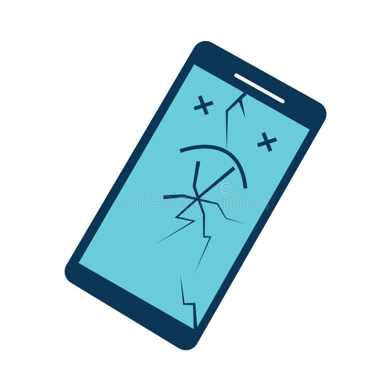 A broken smartphone stock illustration. Illustration of display - 282055601