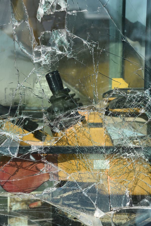Broken, Smashed Window Glass on an Uninhabited Building in Bavaria ...