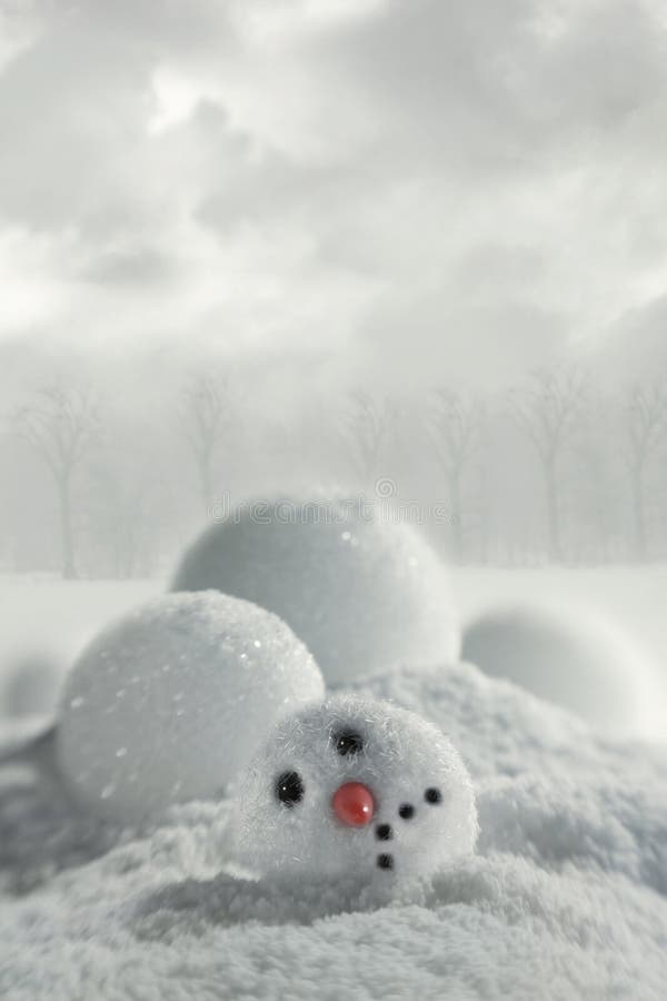 Broken snowman in snow stock image. Image of outdoors - 28115773