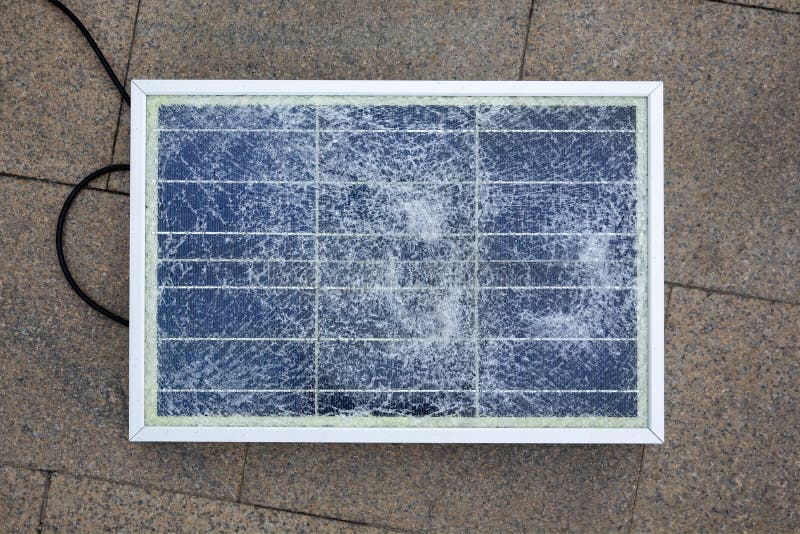 Shattered Solar Panels Caused By Lightning Strike Stock Image - Image ...
