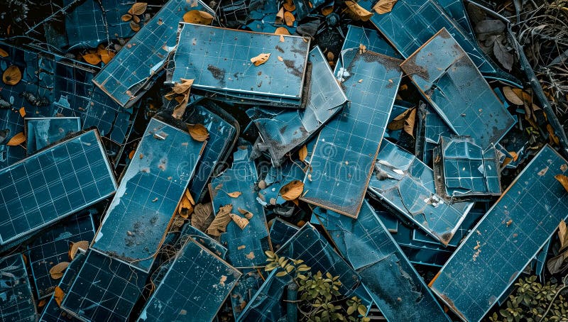 A Broken Solar Panel, a Torn Panel Mount Lie on the Ground ...