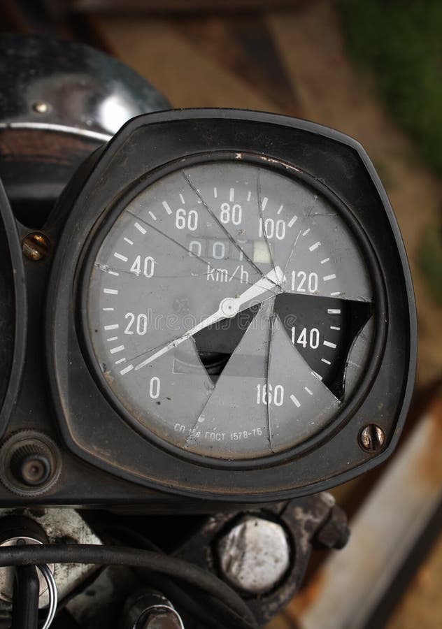 Broken speedometer stock image. Image of black, control - 5809345