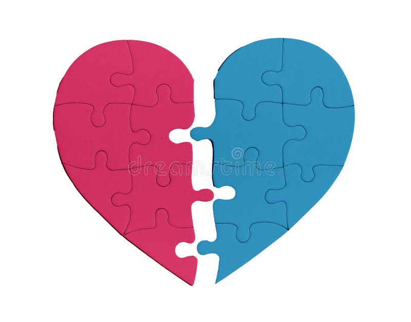 Broken Split Heart Puzzle. Divorce, Breakup, End of Romance Concept ...