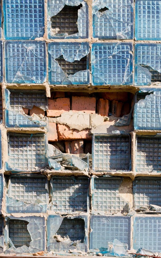 Broken Square of Glass in a Window Box Stock Image - Image of brick ...