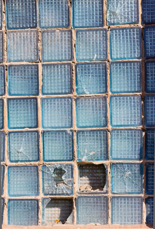 Broken Square of Glass in a Window Box Stock Photo - Image of block ...