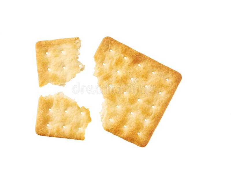 Broken Square Water Crackers Isolated on White Background, Top View ...