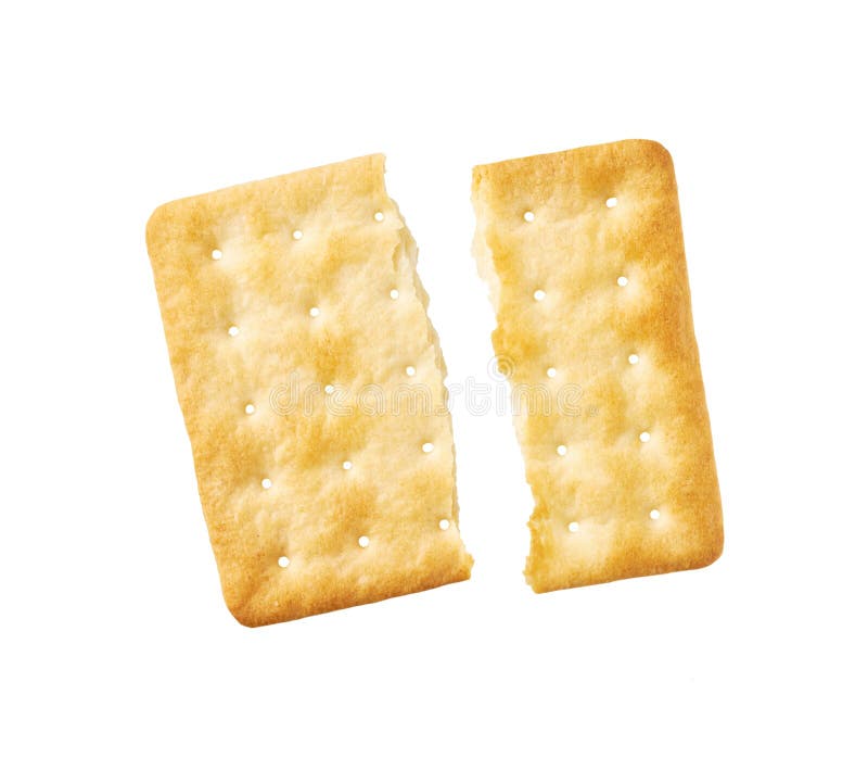 Broken Square Water Crackers Isolated White Background Stock Photos ...
