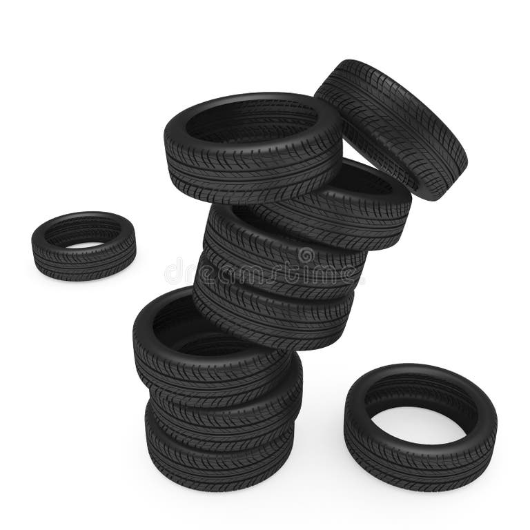 Broken stack of wheels stock illustration. Illustration of isolated ...