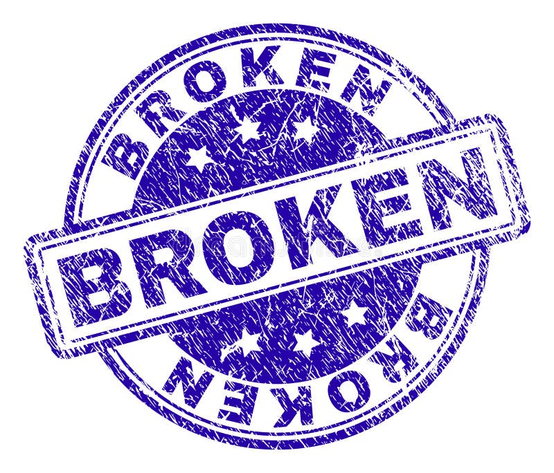 Grunge Textured BROKEN Stamp Seal Stock Vector - Illustration of draft ...