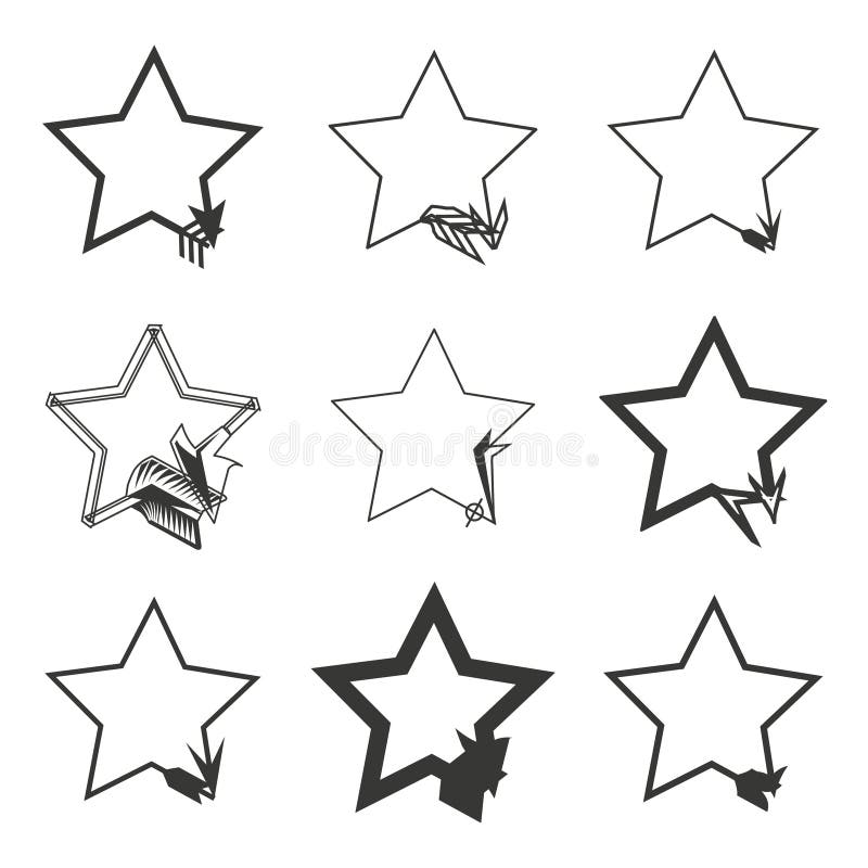 Broken Star Icon. Cracked Geometric Shape. Sharp Edge Vector Stock ...