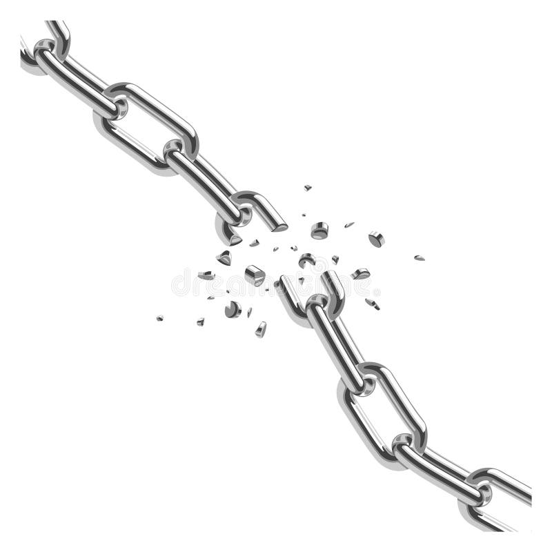 Broken Steel Chain. Weak Link Stock Vector - Illustration of line ...