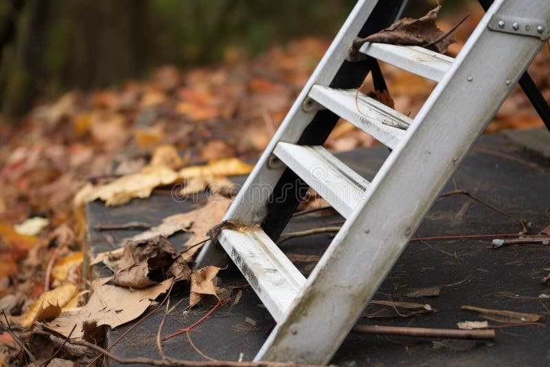 A Broken Step on an Outdoor Ladder Stock Illustration - Illustration of ...