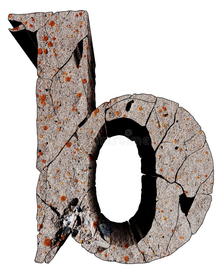 Broken Stone Grunge Font Isolated on White Background. Stock ...