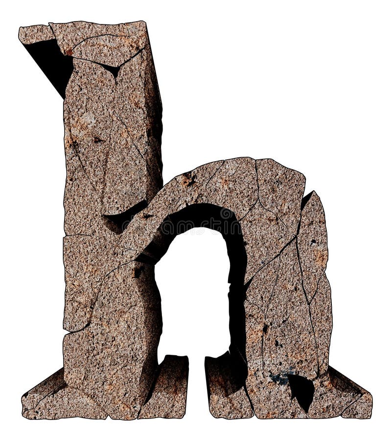 Broken Stone Grunge Font Isolated on White Background. Stock ...