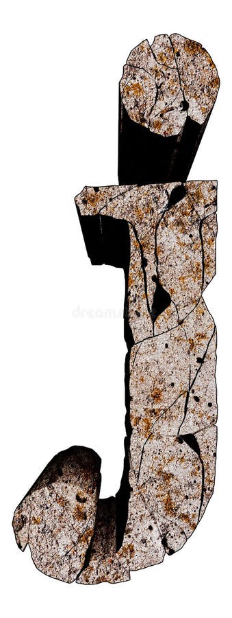 Broken Stone Grunge Font Isolated on White Background. Stock ...