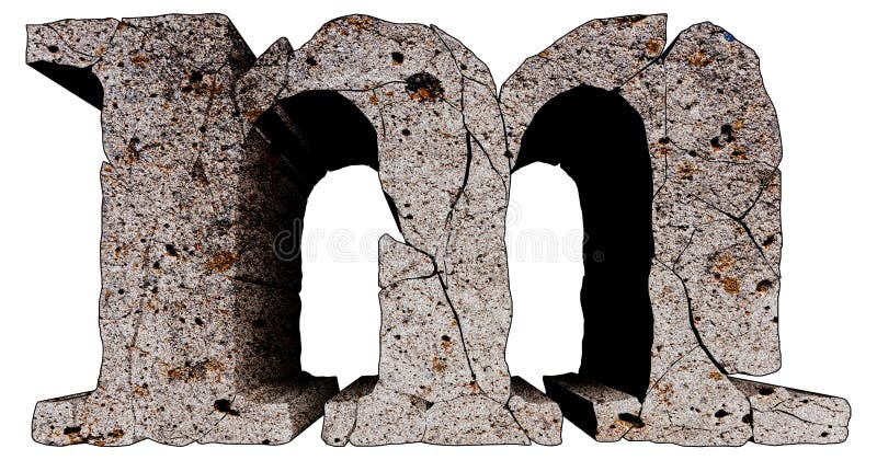 Broken Stone Grunge Font Isolated on White Background. Stock ...
