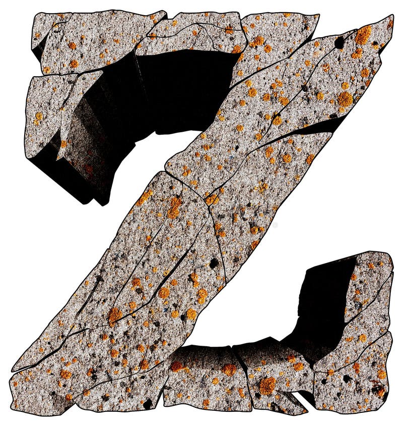 Broken Stone Grunge Font Isolated on White Background. Stock ...
