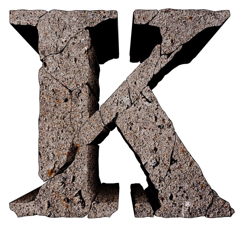 Broken Stone Grunge Font Isolated on White Background. Stock ...