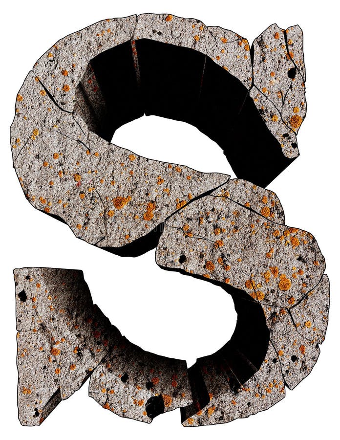 Broken Stone Grunge Font Isolated on White Background. Stock ...