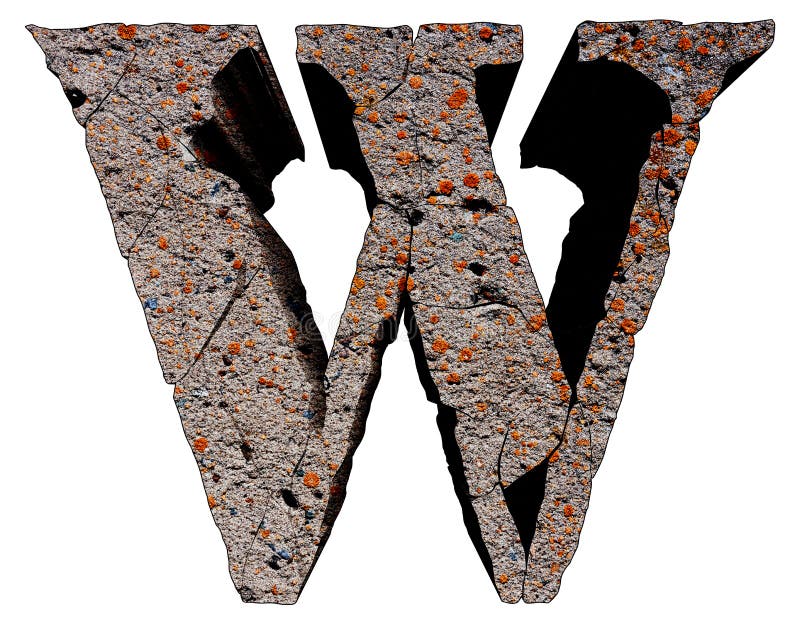 Broken Stone Grunge Font Isolated on White Background. Stock ...