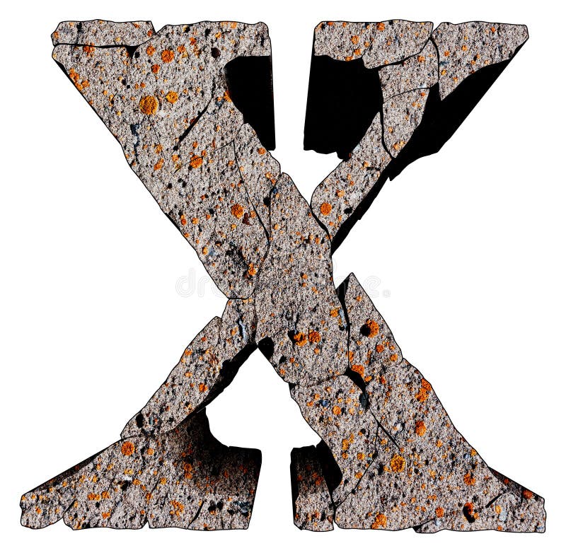 Broken Stone Grunge Font Isolated on White Background. Stock ...