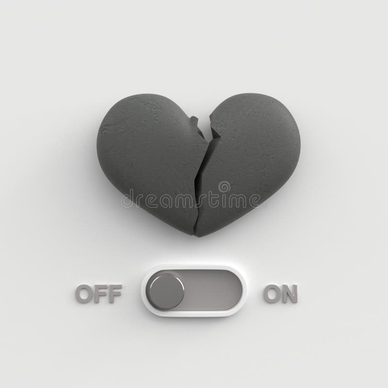 Broken Stone Heart and a Deactivated on-OFF Love Switch As a Symbol of ...
