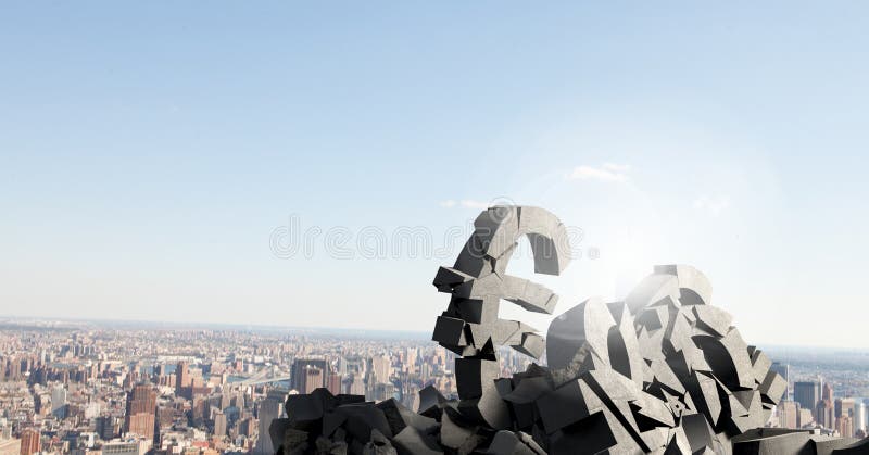 Broken Stone Symbols in Cityscape Stock Illustration - Illustration of ...