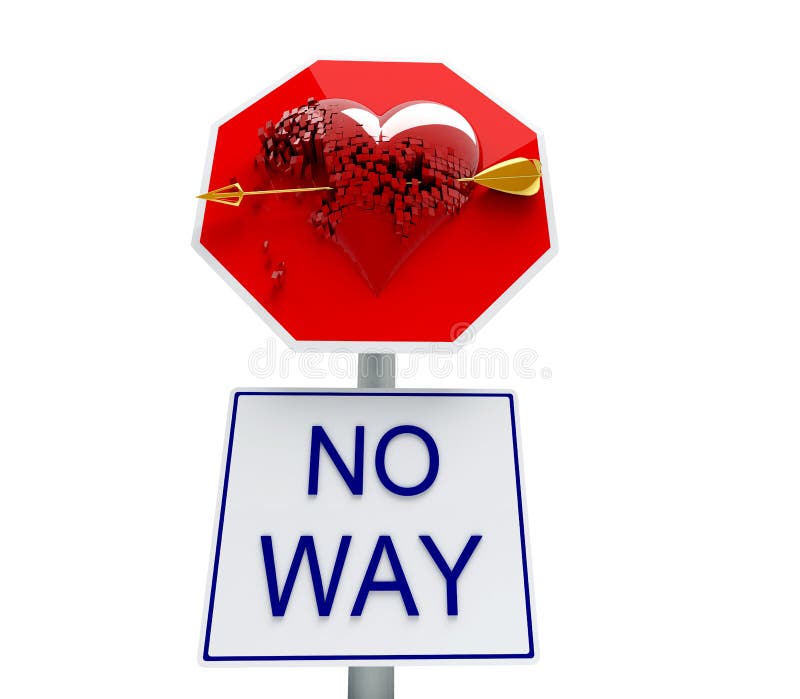 Broken stop heart stock illustration. Illustration of striped - 3960514