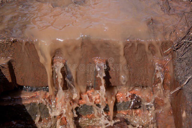 Broken Storm Drain. Dirty Water after the Rain and Garbage Get into the ...