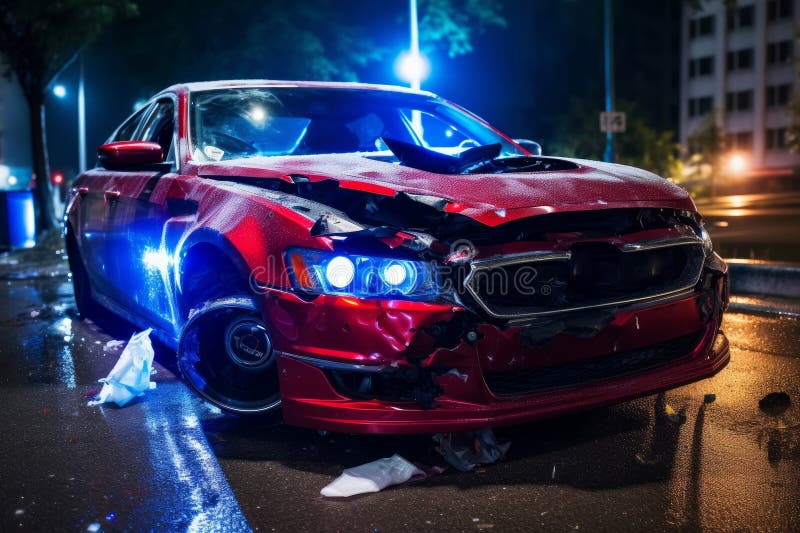 Broken Street Car Lights. Generate Ai Stock Illustration - Illustration ...