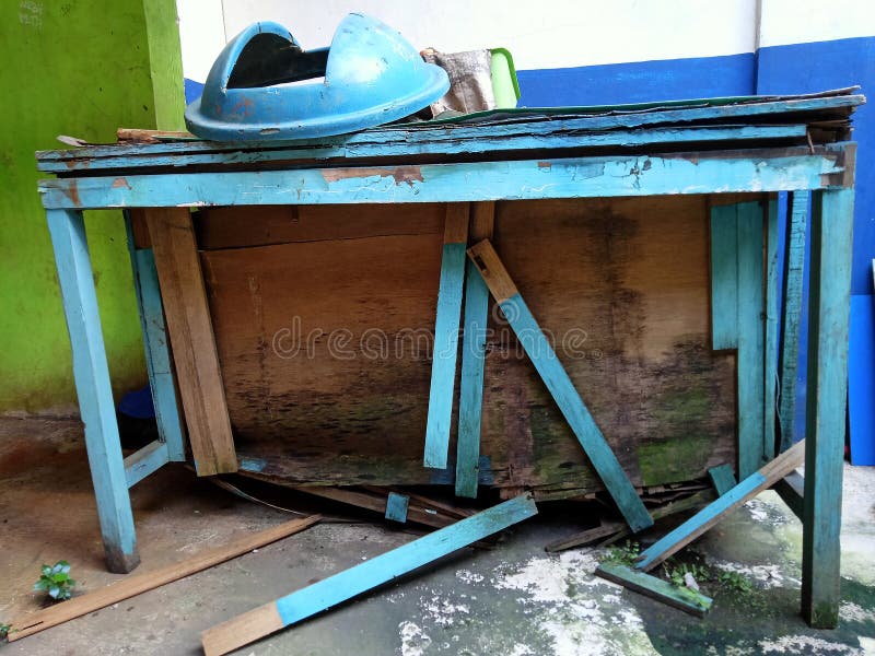 Broken Table Behind the Classroom Stock Photo - Image of indonesia ...