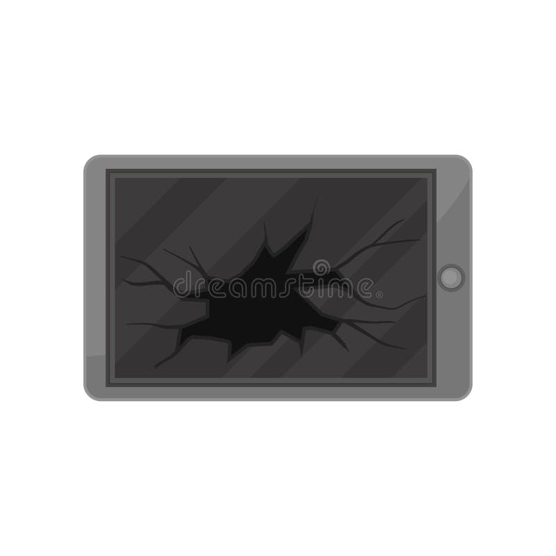Broken Tablet, Damaged Electronic Device Vector Illustration on a White ... Broken Tablet, Damaged Electronic Device Vector Illustration on a White ...