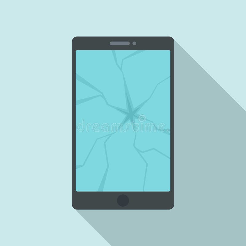 Broken Tablet With Cracked Touch Screen, Flat Icon Pictogram Wit Stock ...