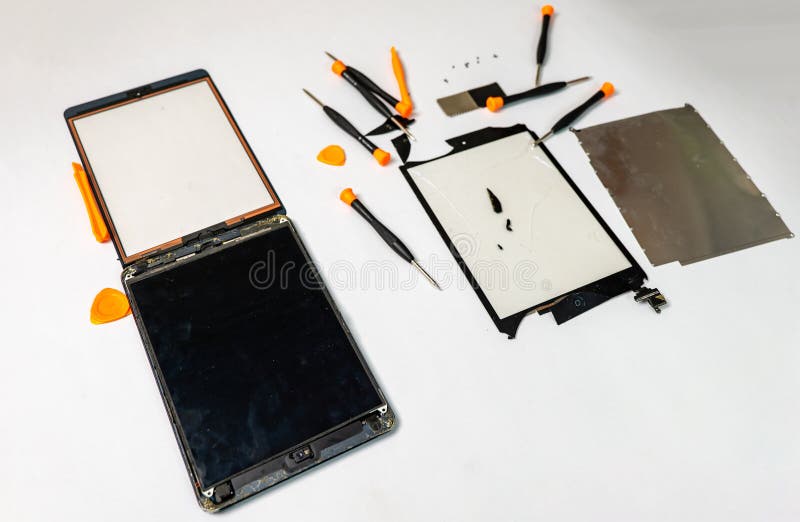 Broken Tablet stock image. Image of help, plier, assistance - 298345273