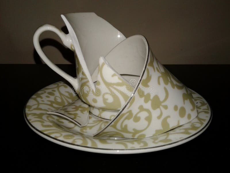 Broken Tea Cup stock photo. Image of china, plate, broken - 120194498