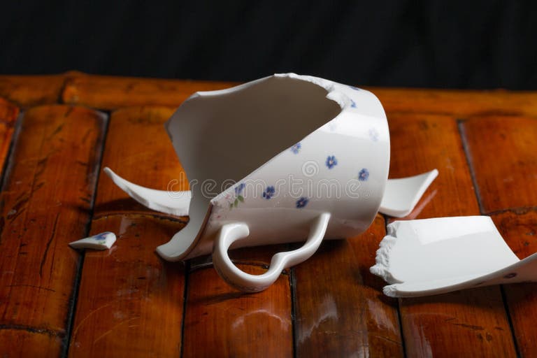 Broken tea cup stock photo. Image of viewed, pieces, beautiful - 40386108
